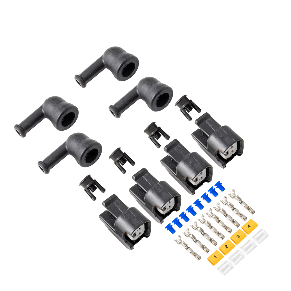 EV6-USCAR 4 CYL INJECTOR KIT, 90 BOOTS