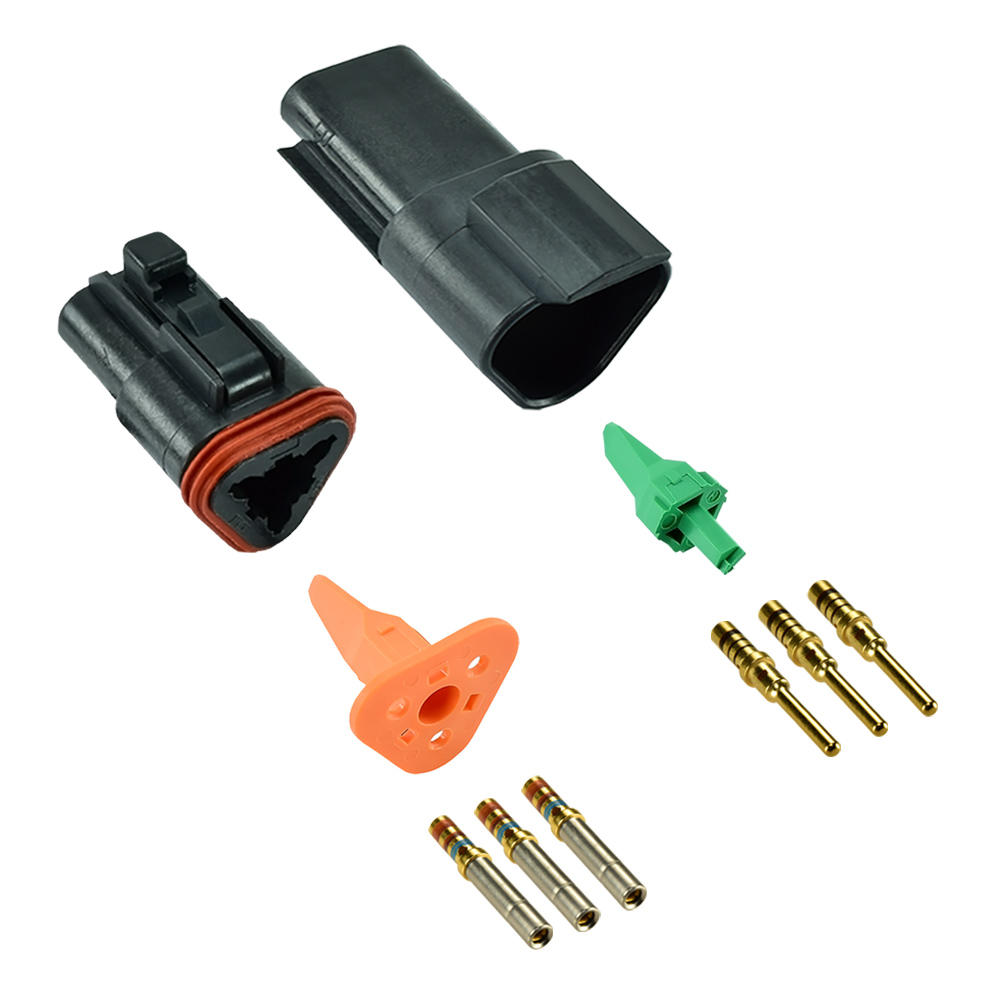 DT 3 Pin Conn Kit Solid Gold Black