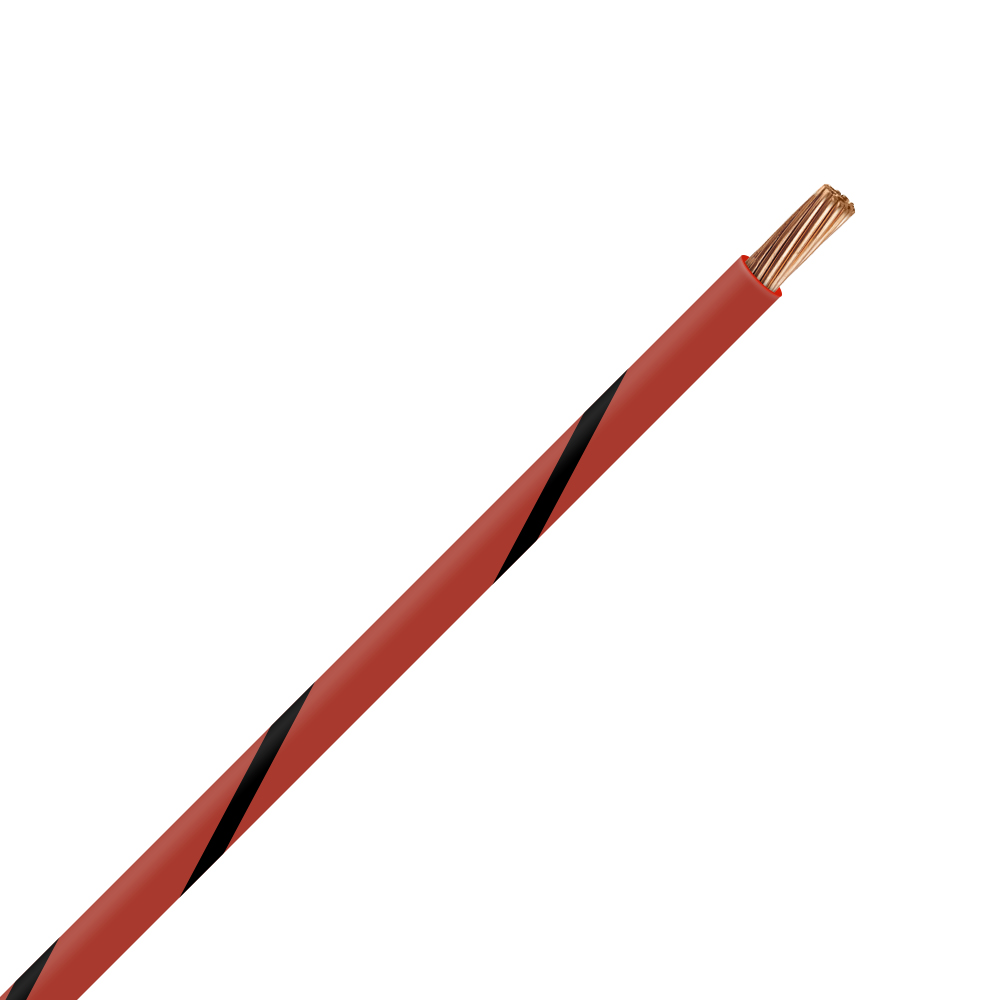 TXL 18 RED/BLACK STRIPED WIRE