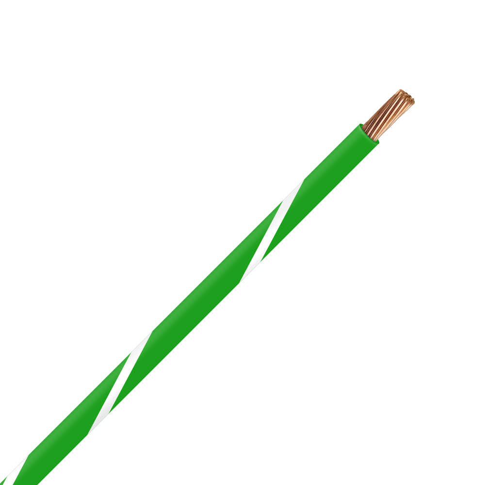 TXL 20 GREEN/WHITE STRIPED WIRE